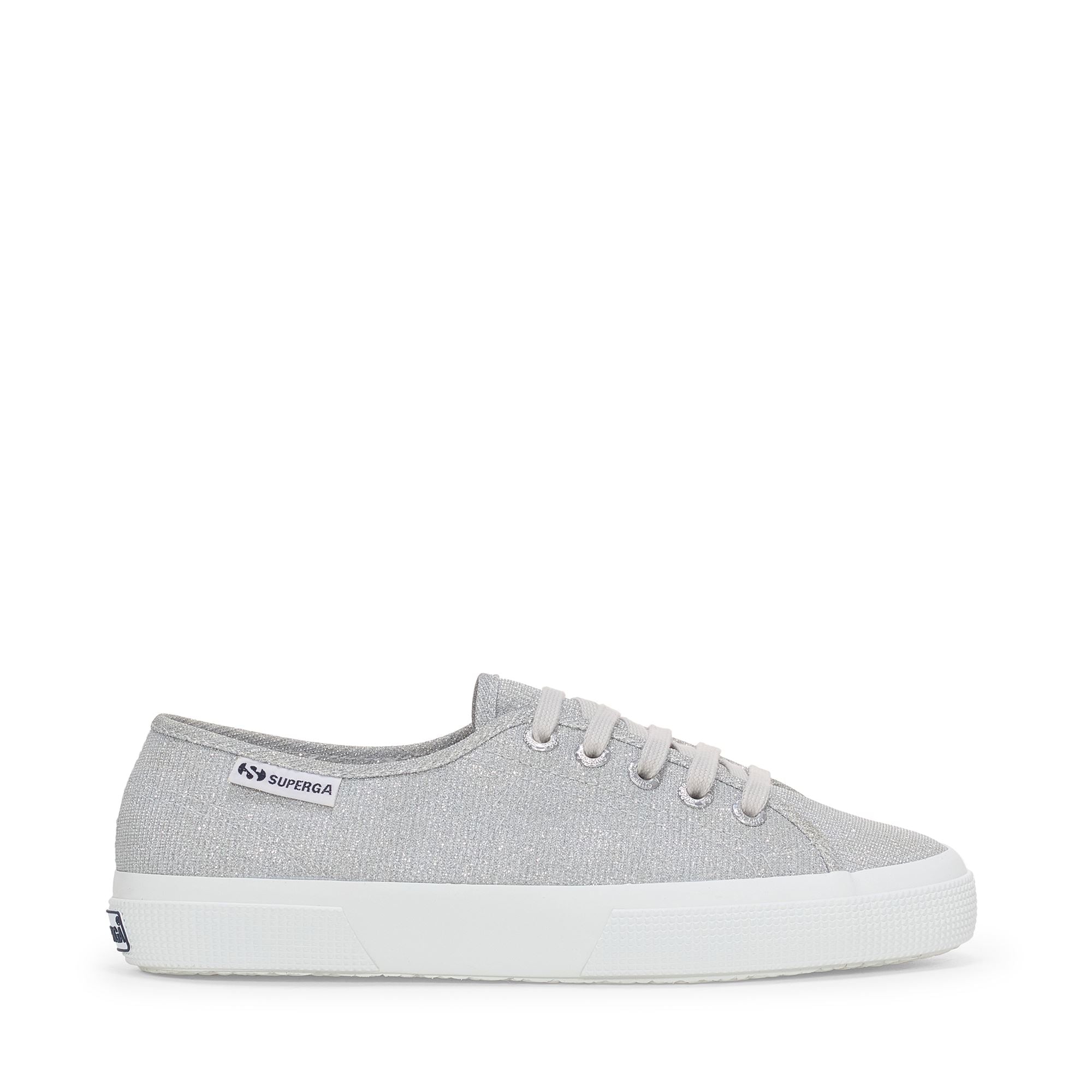 Le Superga Woman 3750 JERSEY LAME LEGGERA Low Cut GREY SILVER